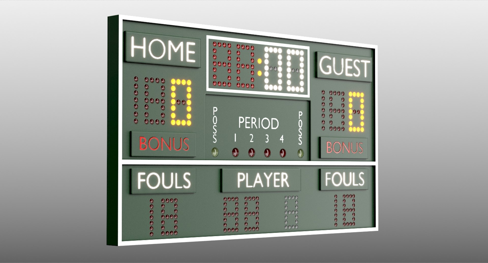 3D Realistic Scoreboard - TurboSquid 1293776