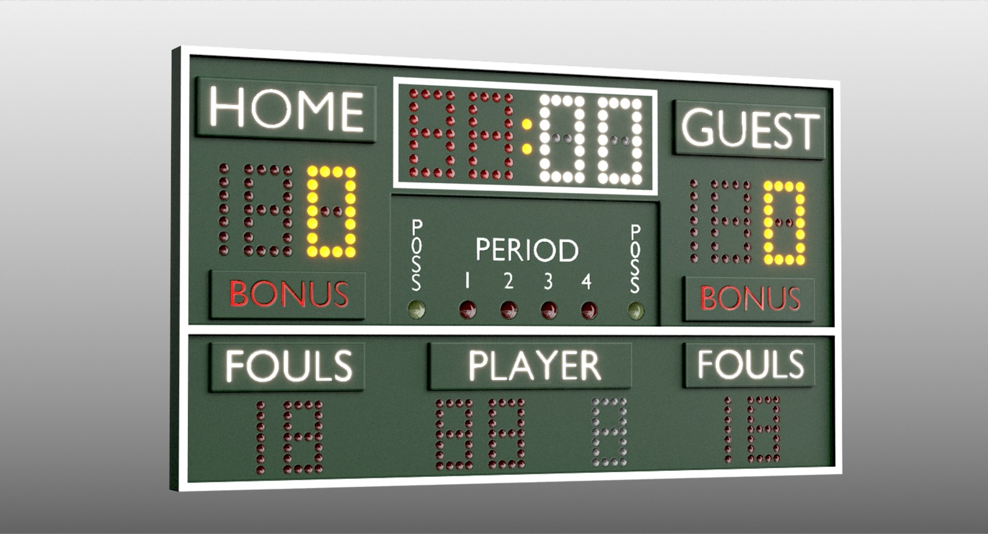 3D Realistic Scoreboard - TurboSquid 1293776