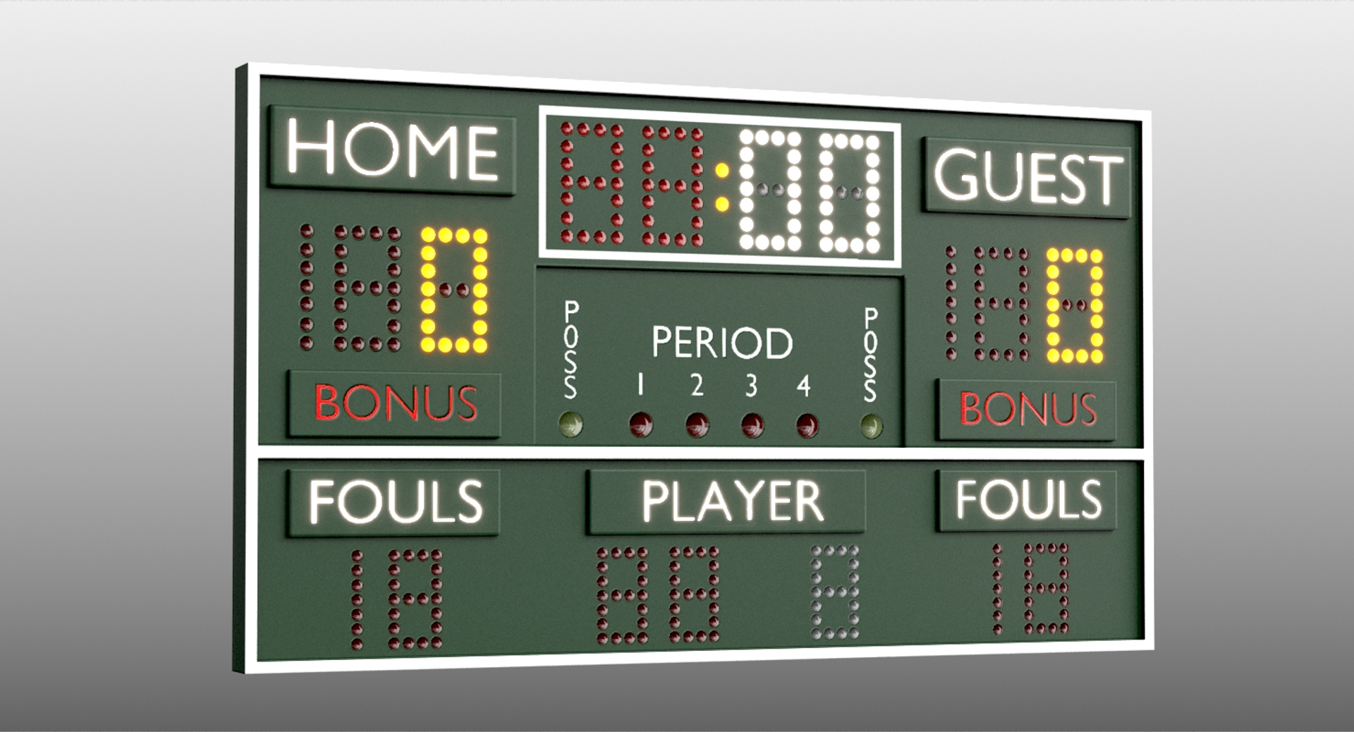 3D Realistic Scoreboard - TurboSquid 1293776