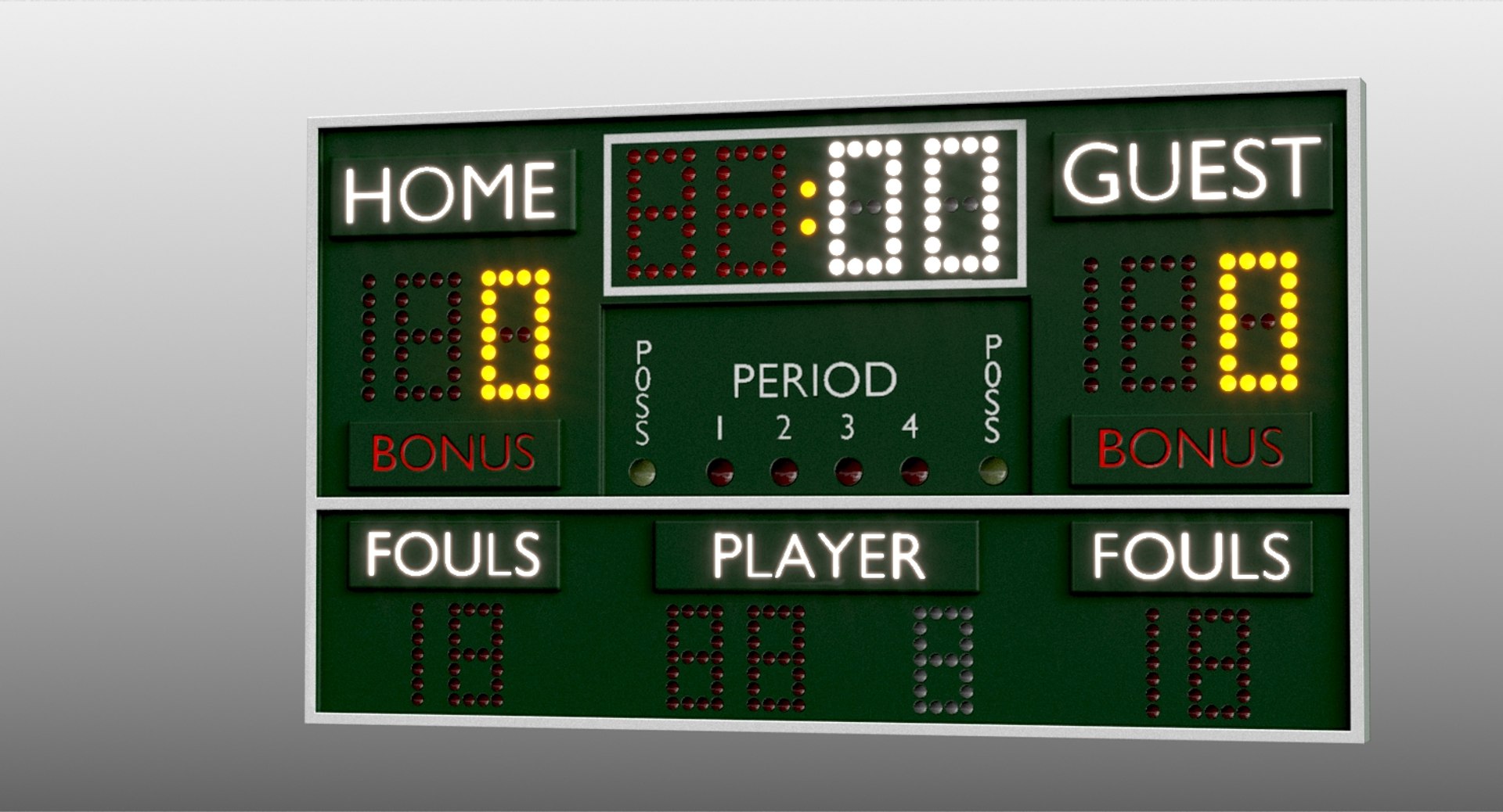3D Realistic Scoreboard - TurboSquid 1293776