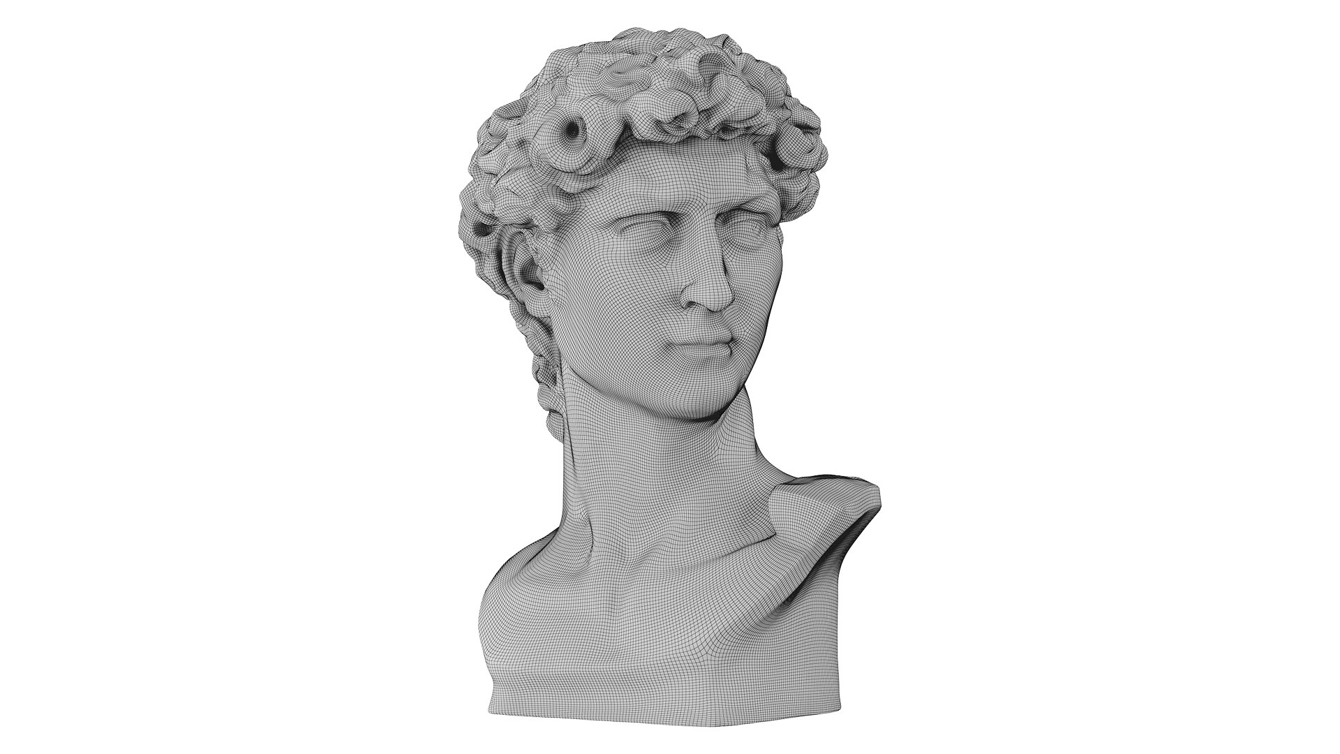 Bust Of David Sculpture 3D Model - TurboSquid 2127848