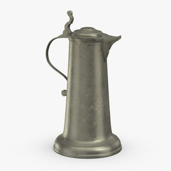 Pewter-pitchers---tall-pitcher 3D model - TurboSquid 1167499