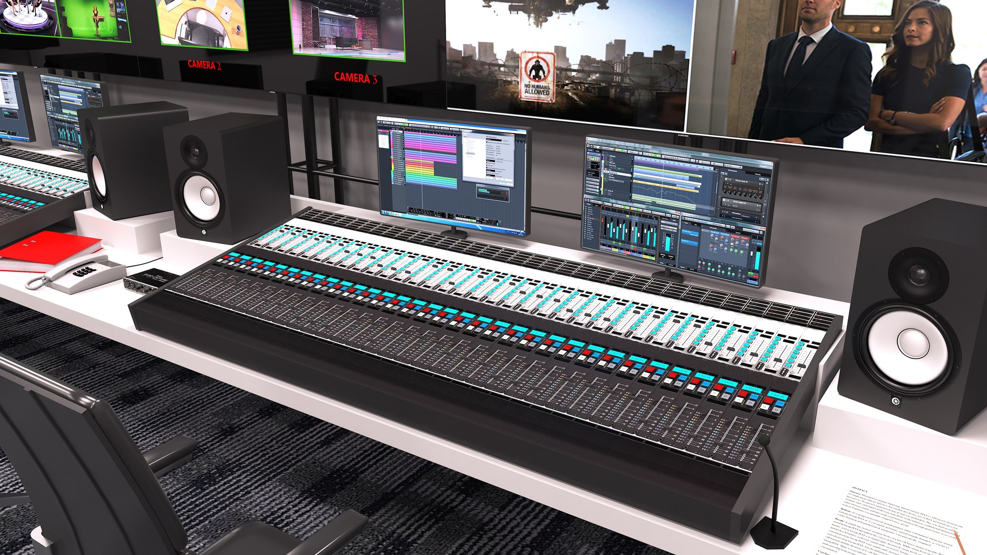 3D Tv Production Control Room - TurboSquid 1804316
