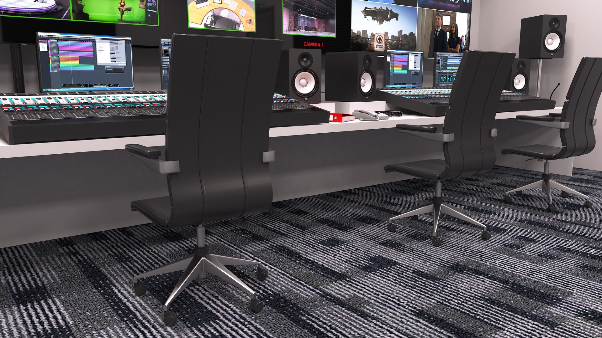 3D Tv Production Control Room - TurboSquid 1804316