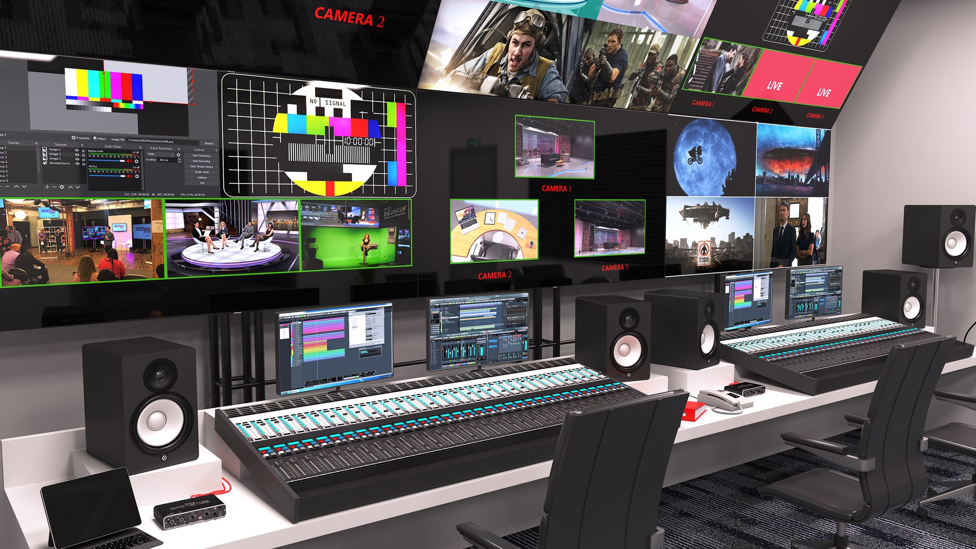 3D Tv Production Control Room - TurboSquid 1804316