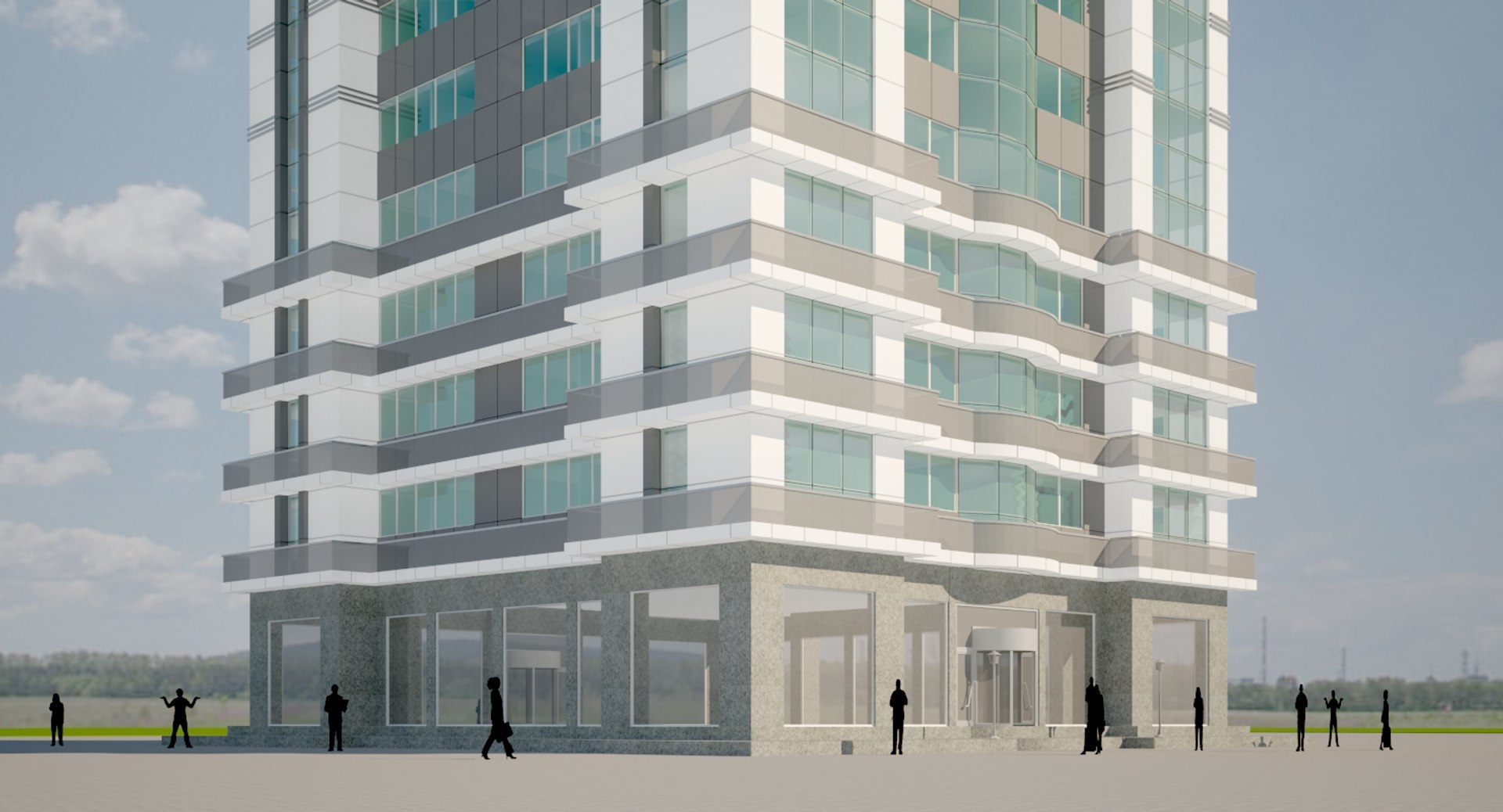 3D 20 Floor Building - TurboSquid 1328501