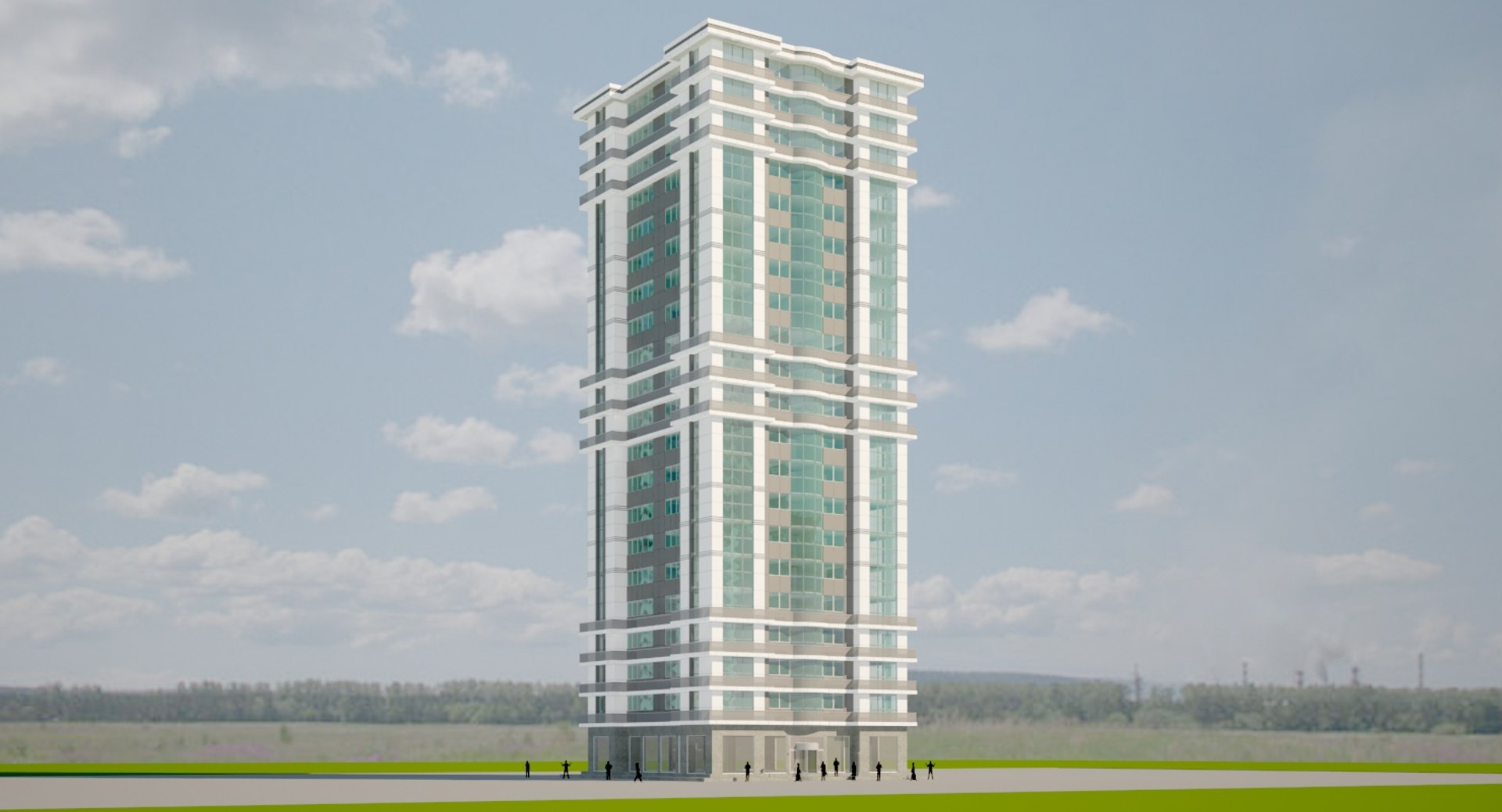 3D 20 Floor Building - TurboSquid 1328501