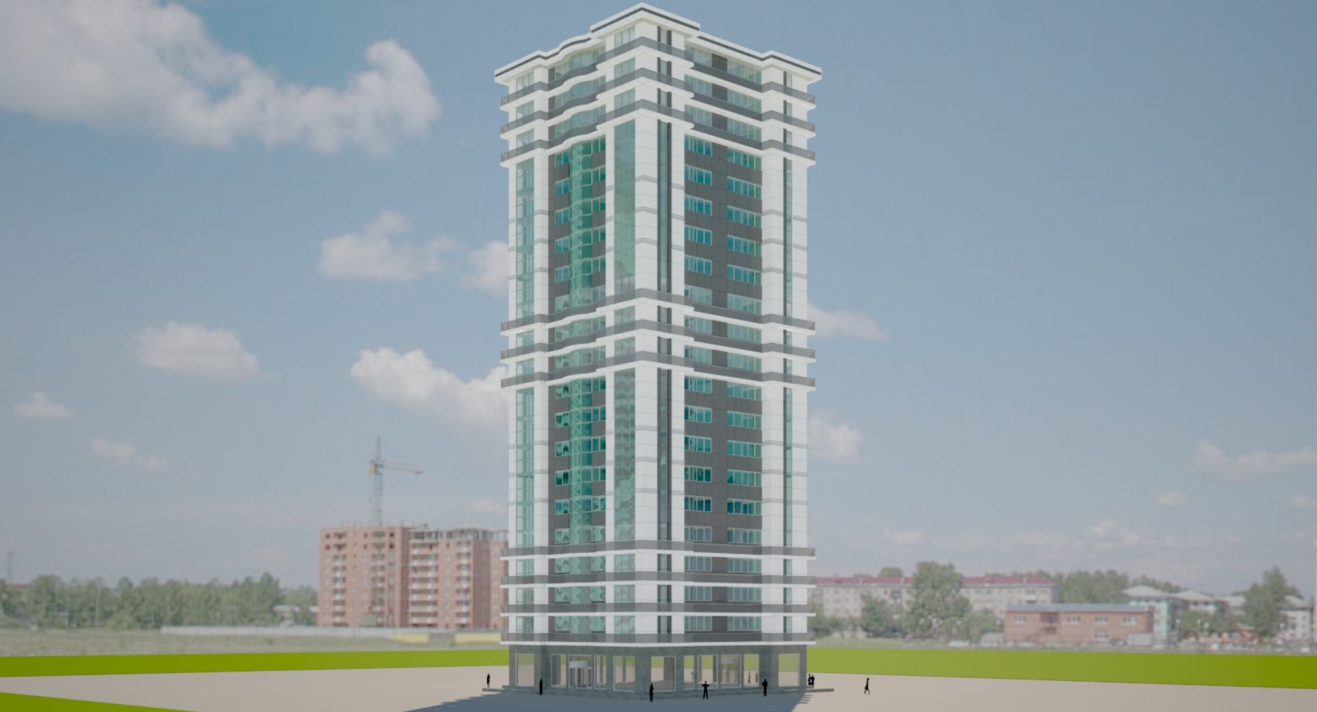 3D 20 Floor Building - TurboSquid 1328501