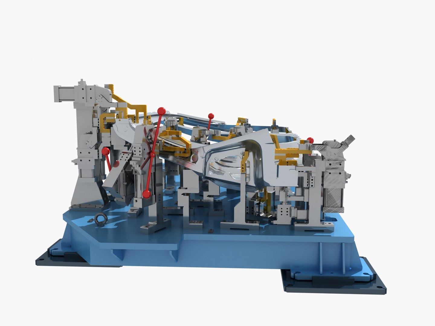 Industrial Equipment 38-Car Side Panel Outer Welding Fixture 3D Model ...