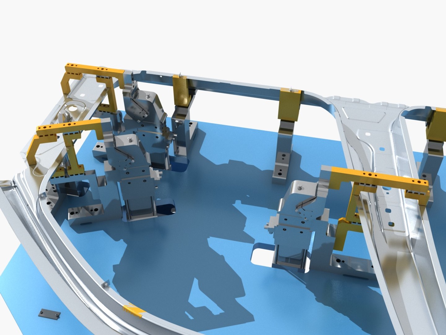 Industrial Equipment 38-Car Side Panel Outer Welding Fixture 3D Model ...