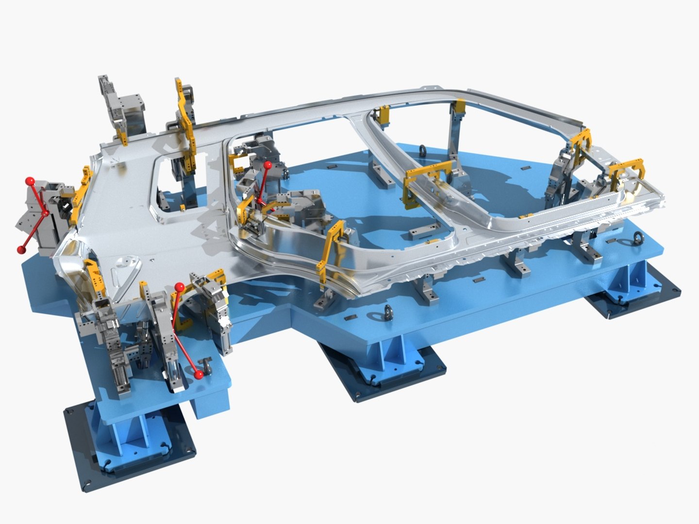 Industrial Equipment 38-Car Side Panel Outer Welding Fixture 3D model ...