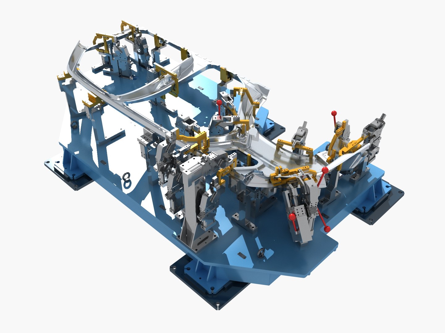 Industrial Equipment 38-Car Side Panel Outer Welding Fixture 3D model ...