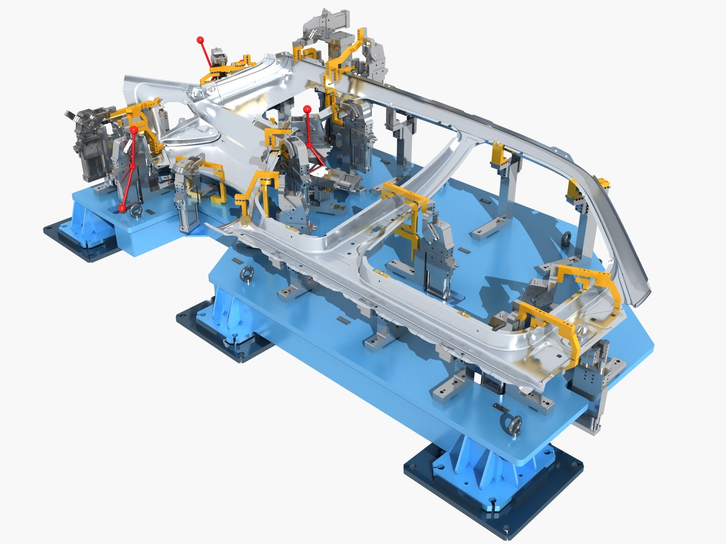 Industrial Equipment 38-Car Side Panel Outer Welding Fixture 3D model ...