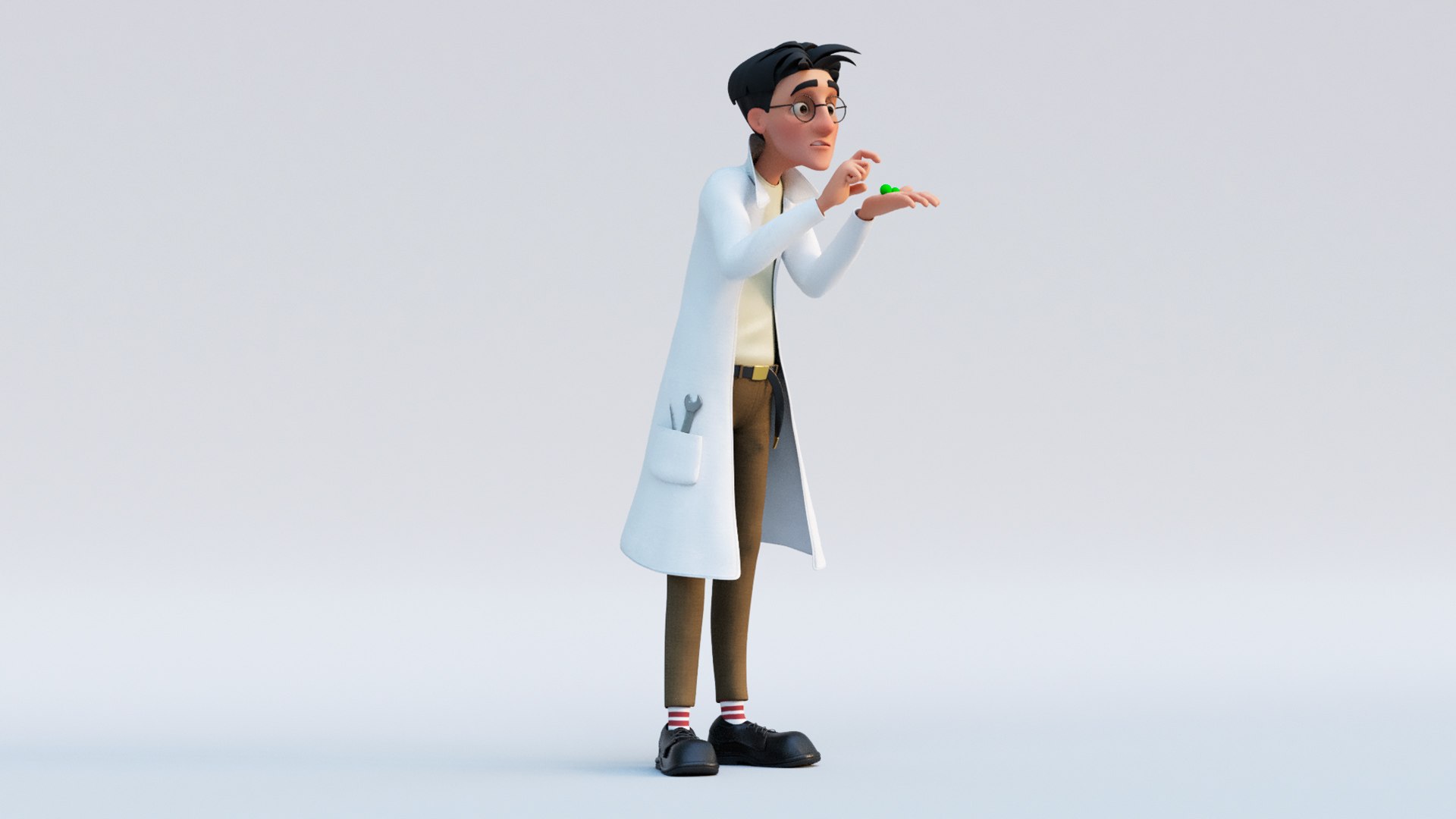 Scientist Cartoon Man Character 3D - TurboSquid 2025595