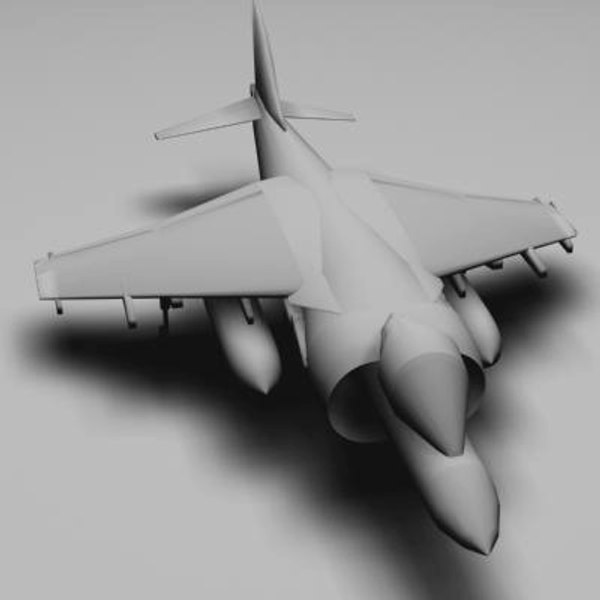 3d plane harrier jet model