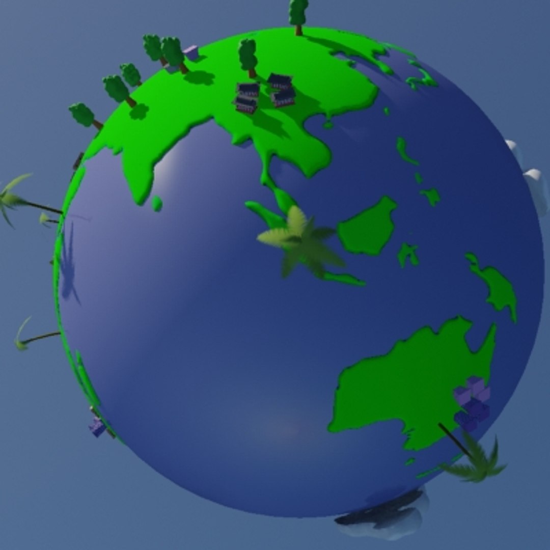 stylized earth 3d model