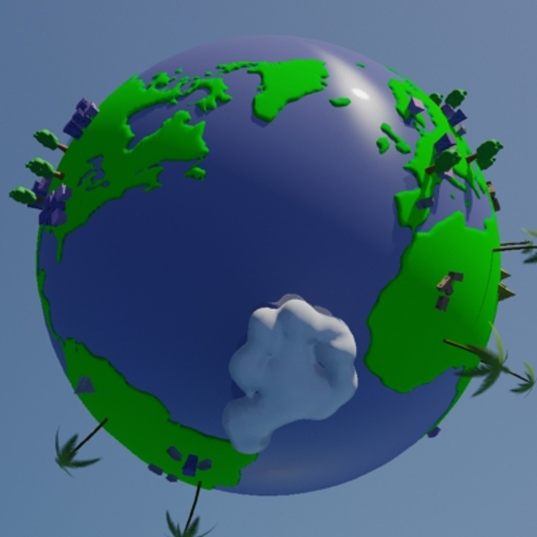 stylized earth 3d model