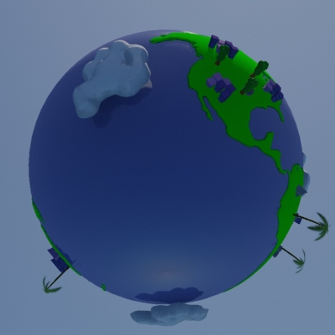 stylized earth 3d model