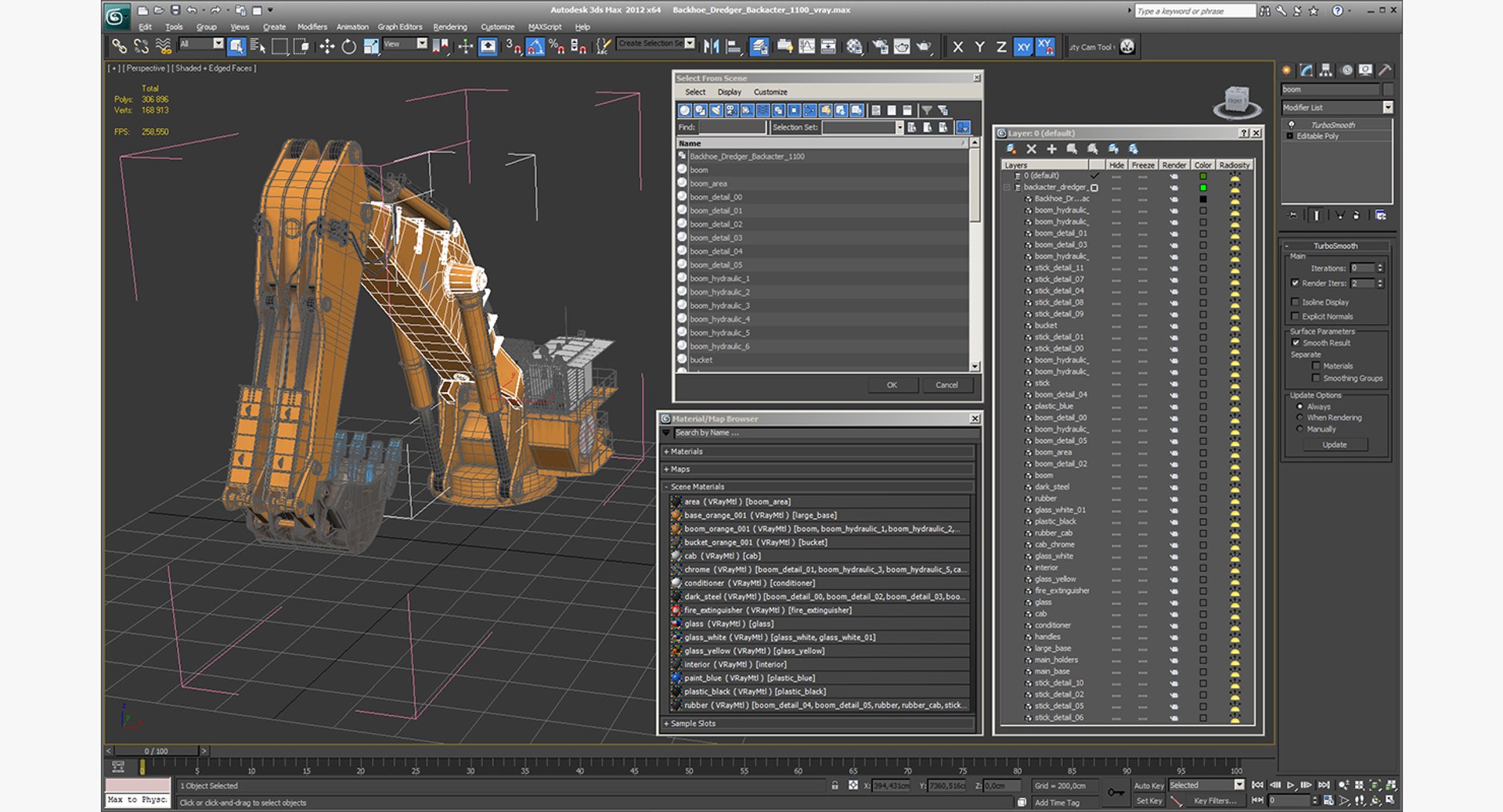 3D backhoe dredger backacter 1100 model - TurboSquid 1255247