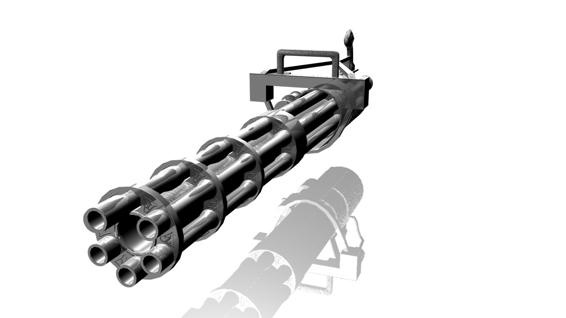 Chrome Chain Gun 3d Model