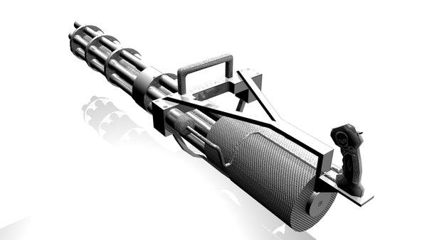 chrome chain gun 3d model