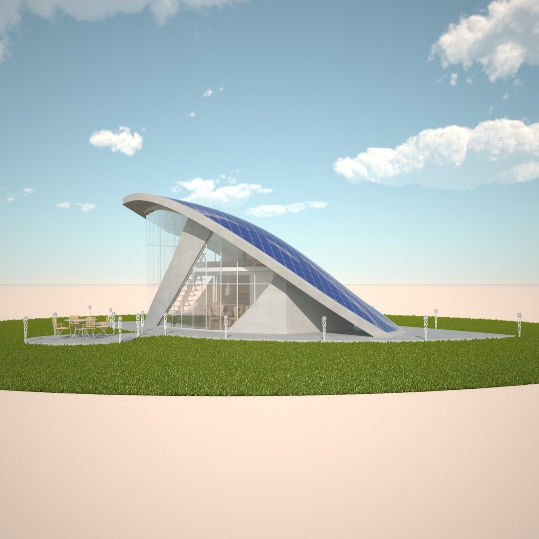 3d solar house model