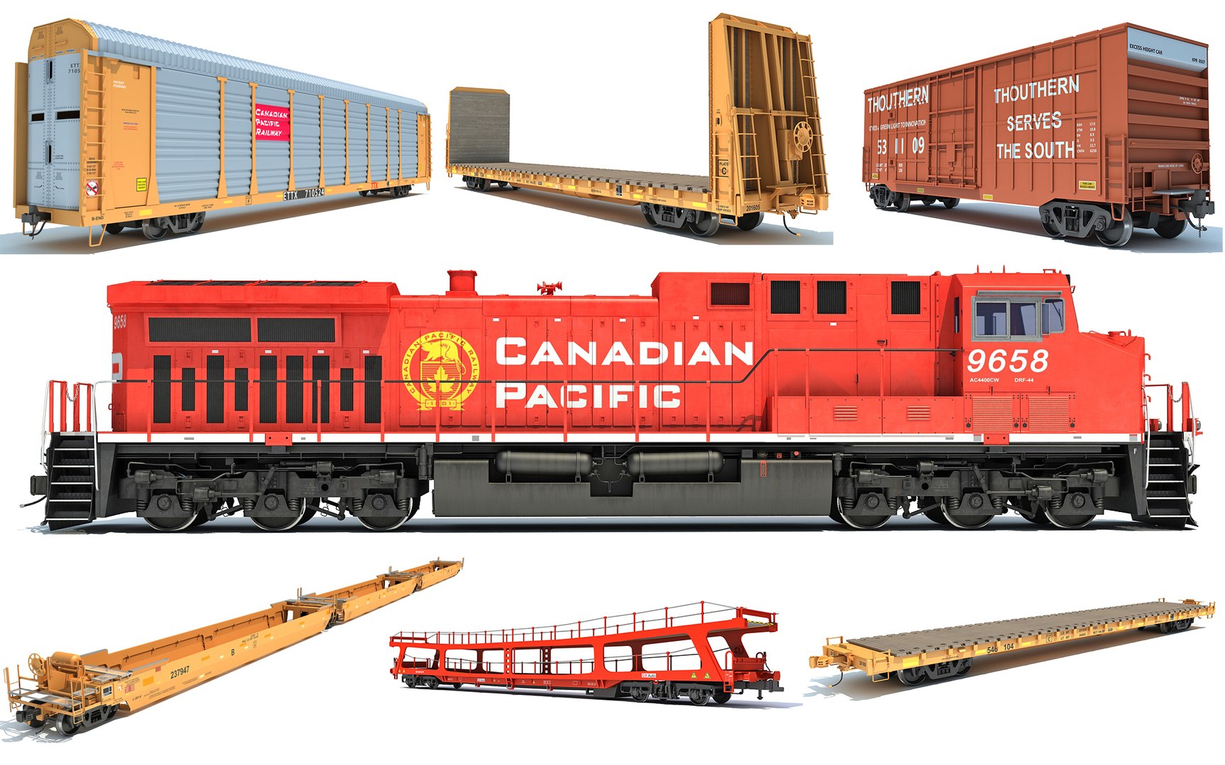 Canadian pacific train 3D model - TurboSquid 1688902
