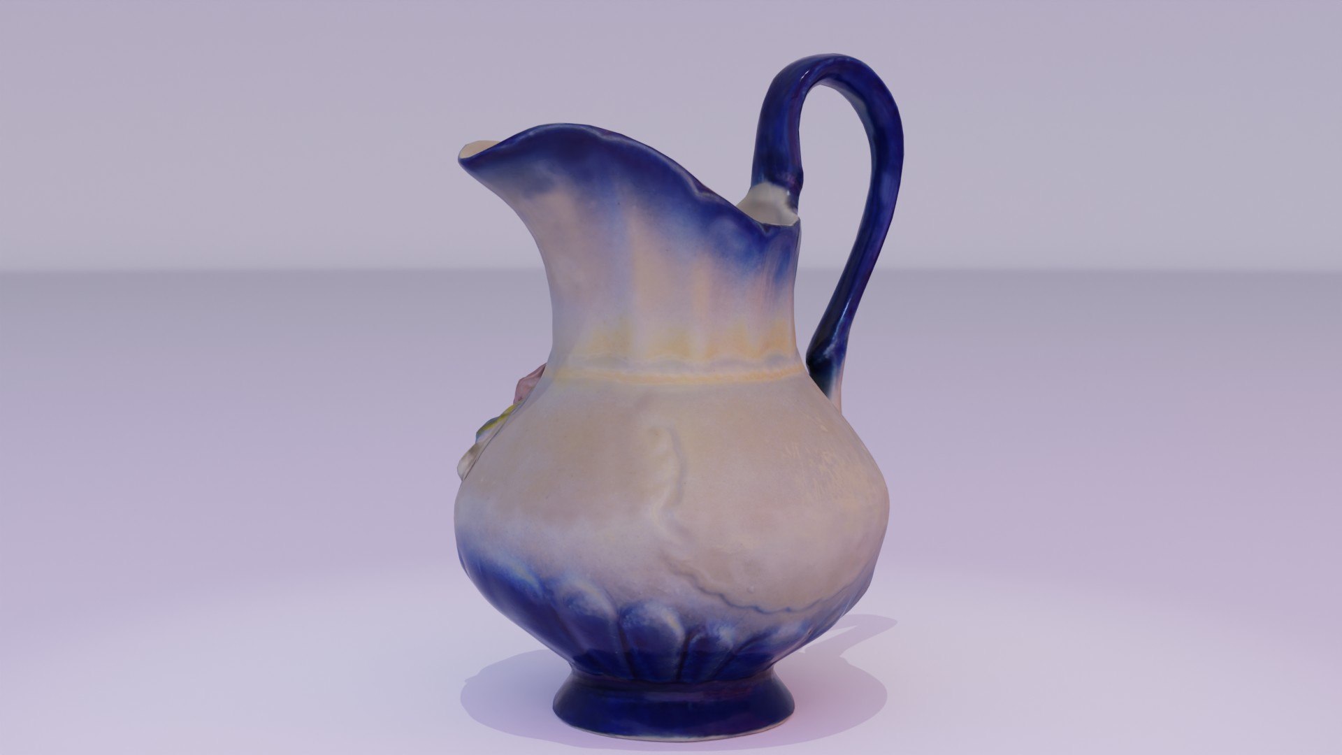 Porcelain pitcher with roses 01 3D model 3D model - TurboSquid 1968962