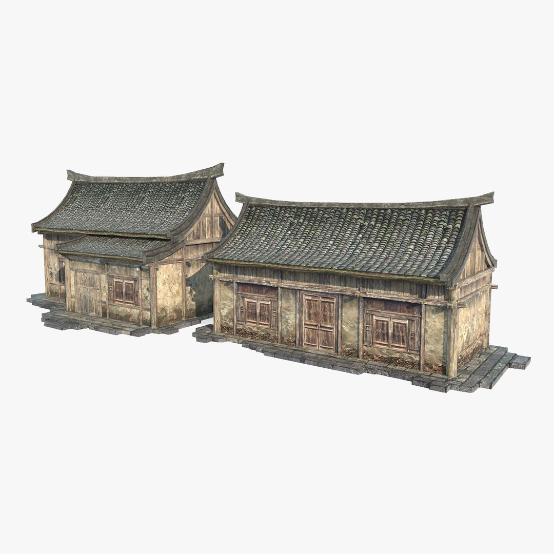 Two Tile Houses In Ancient Asian Architecture 3D - TurboSquid 2428483