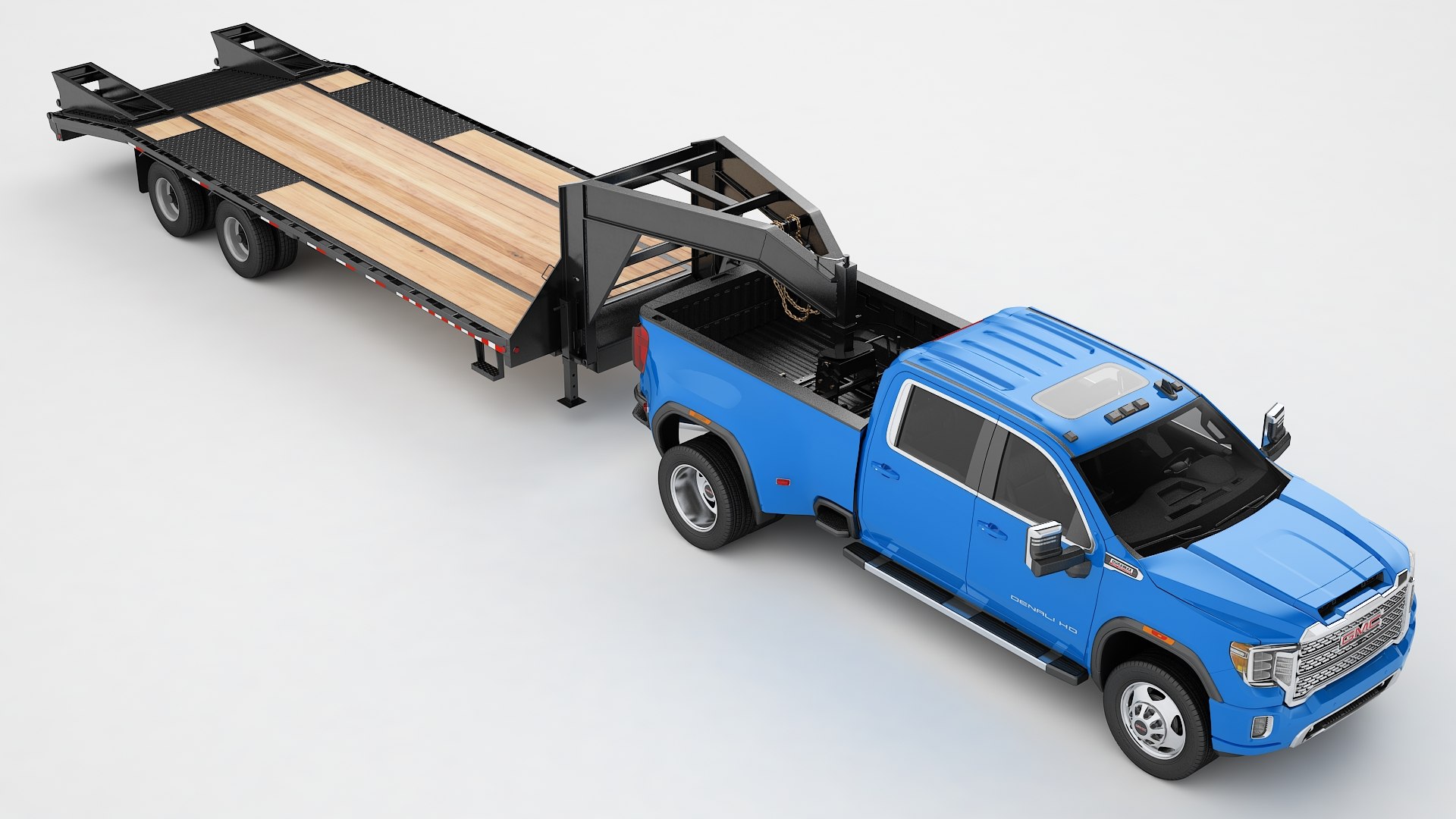 GMC SIERRA HD DENALI 2020 Gooseneck Trailer 03 model - TurboSquid 2015404