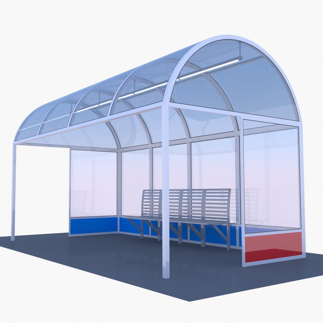 3D Bus stop enclosure III - TurboSquid 2150607