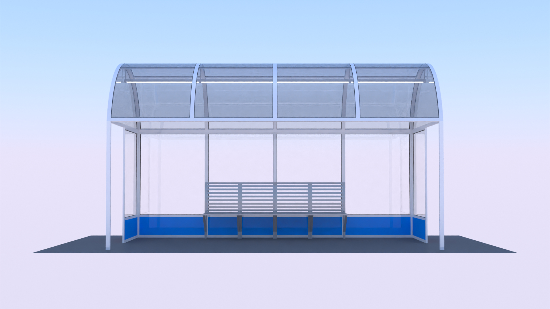 3D Bus stop enclosure III - TurboSquid 2150607