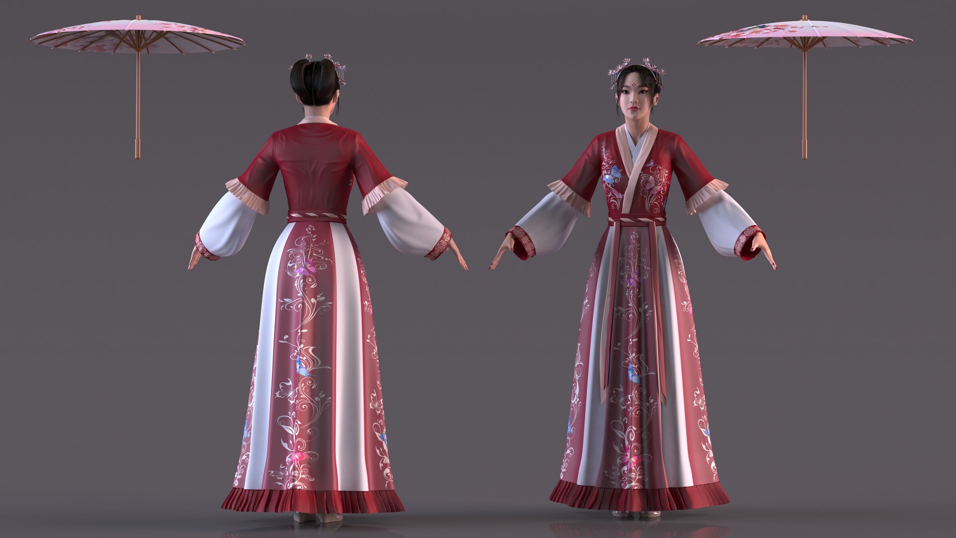 Traditional Chinese Woman Rigged 3D model - TurboSquid 2024971