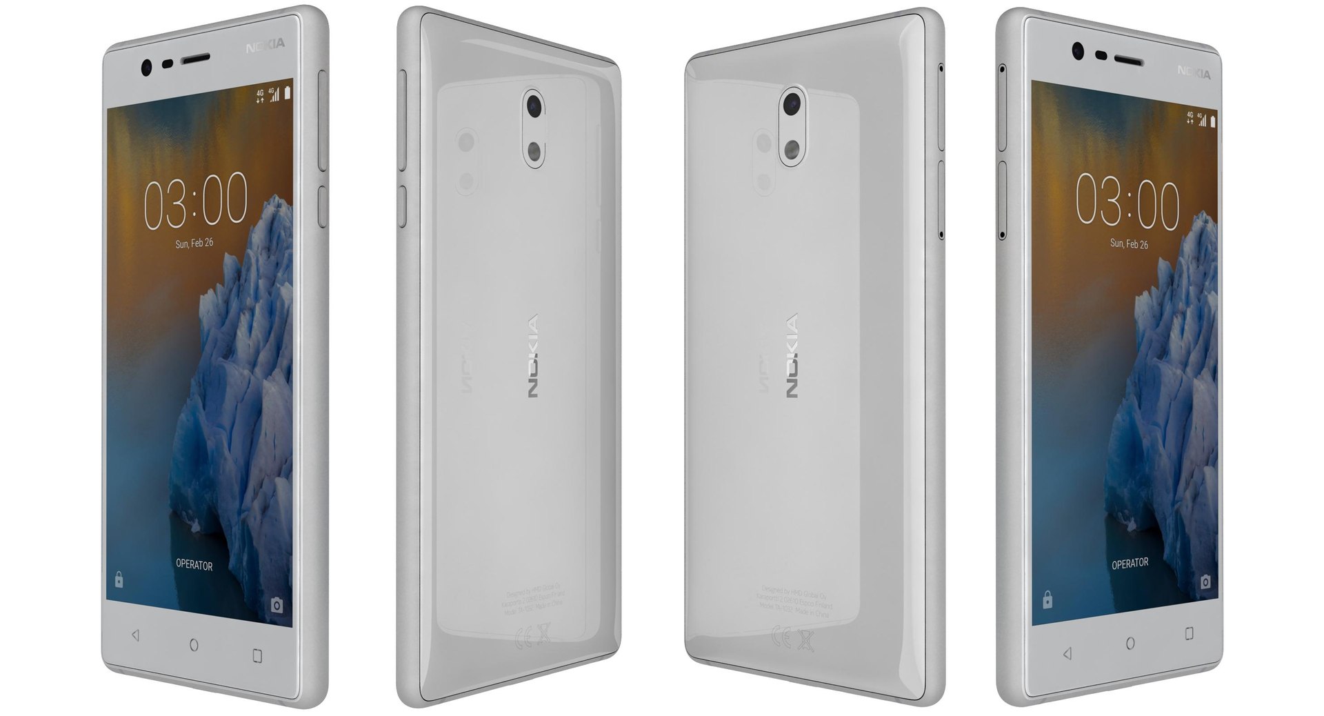 Nokia 3 Silver White 3D Model - TurboSquid 1152171