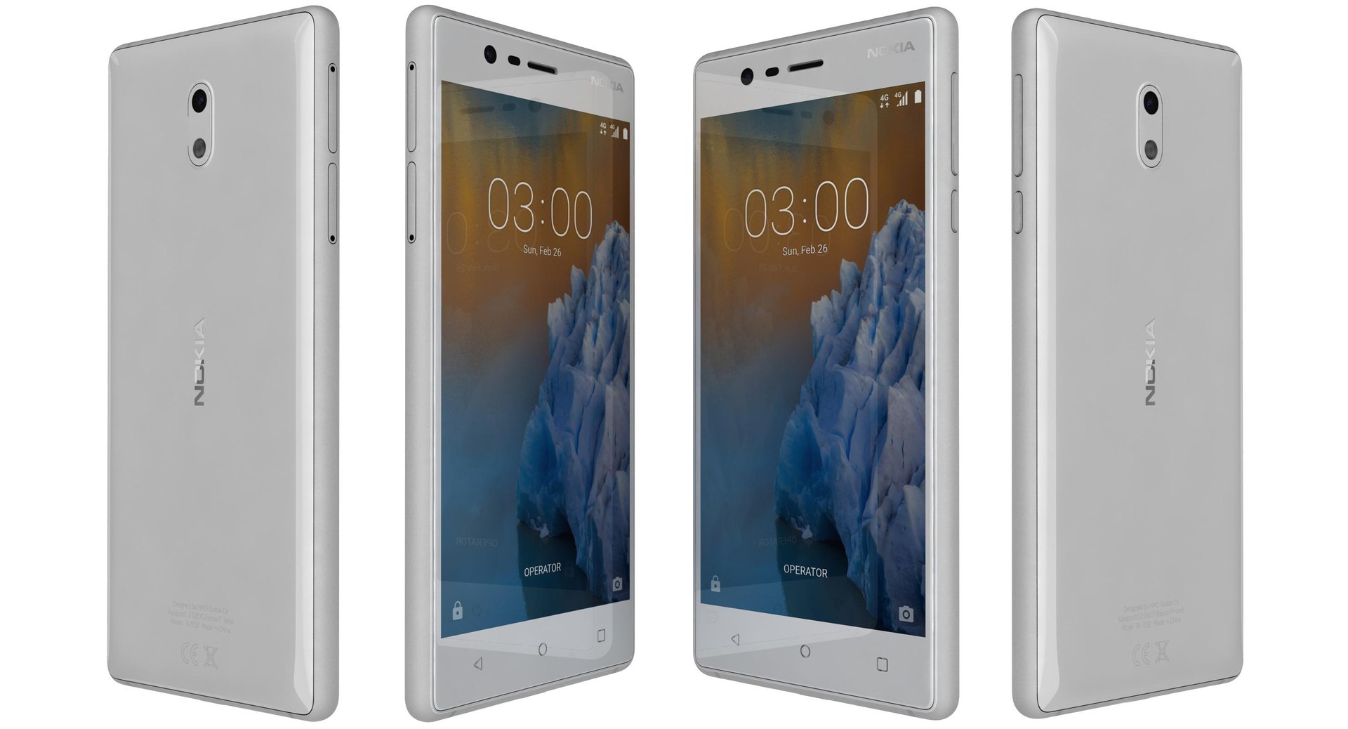 Nokia 3 Silver White 3D Model - TurboSquid 1152171