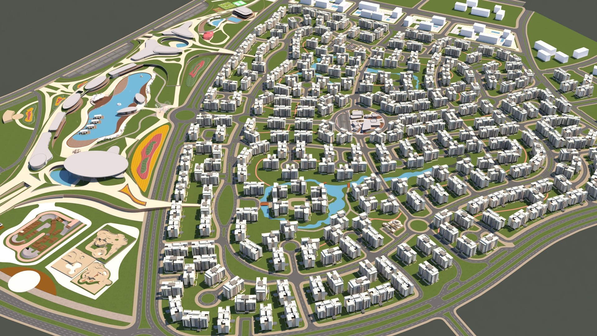 3D City Park Model - TurboSquid 1965270