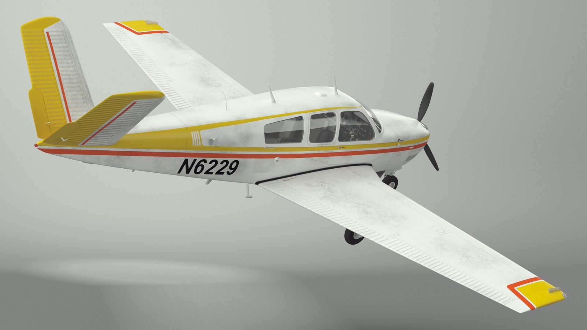 3D Model Single Engine Private Aircraft Beechcraft Bonanza S35 Rigged ...