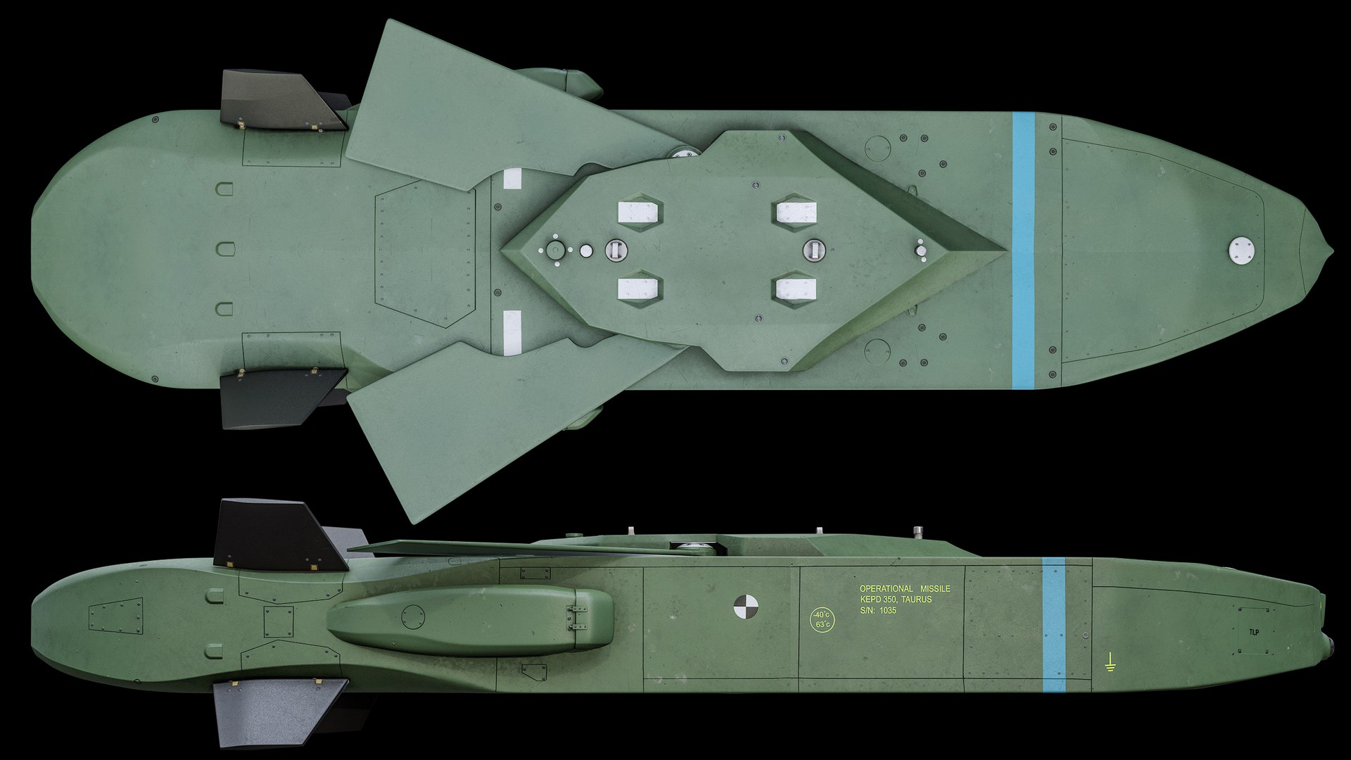 Taurus KEPD 350 Missile Green PBR 3D - TurboSquid 2266061