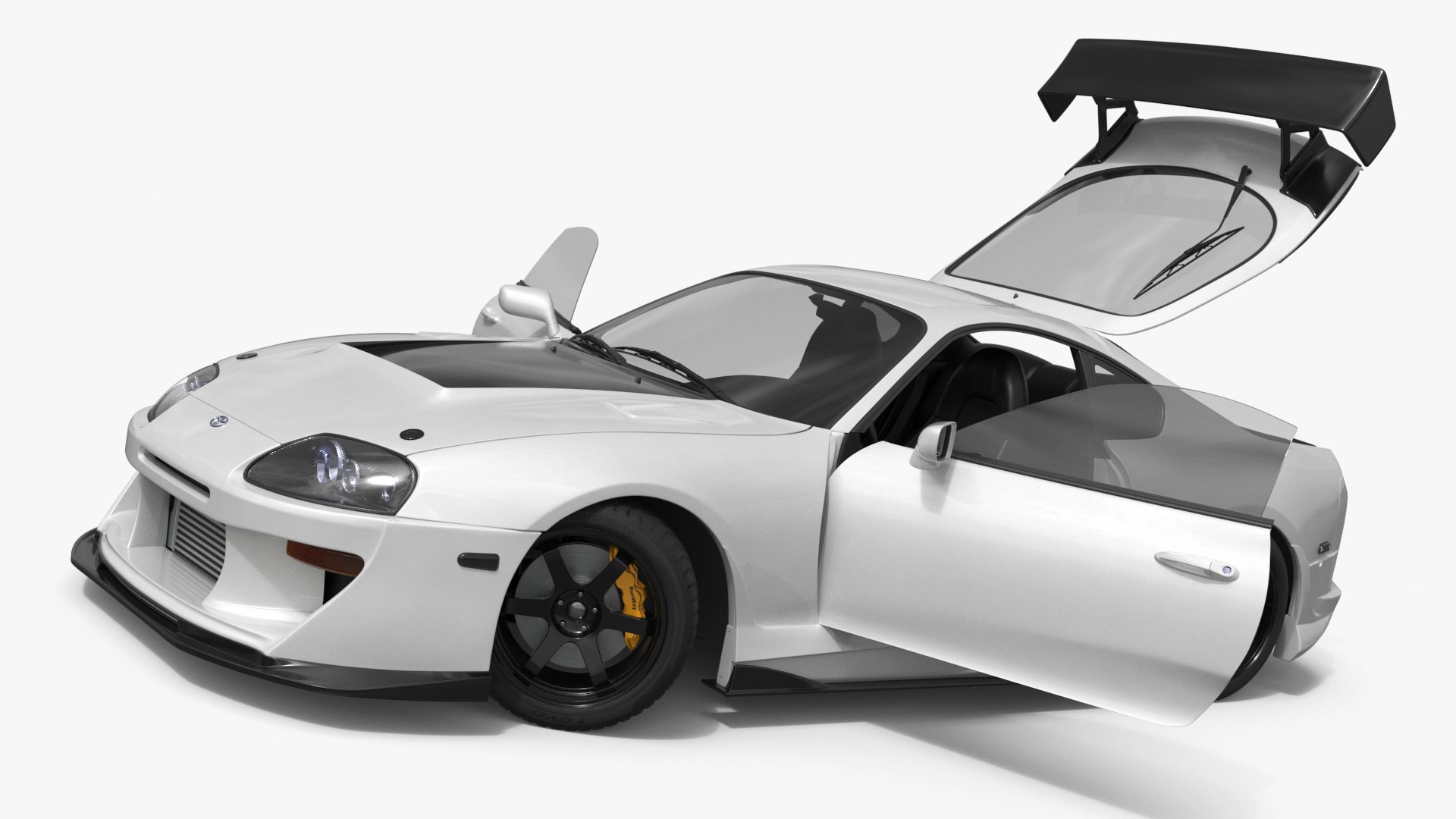 3D Toyota Supra Mk4 Carbon Aero Kit White Rigged - TurboSquid 2443087