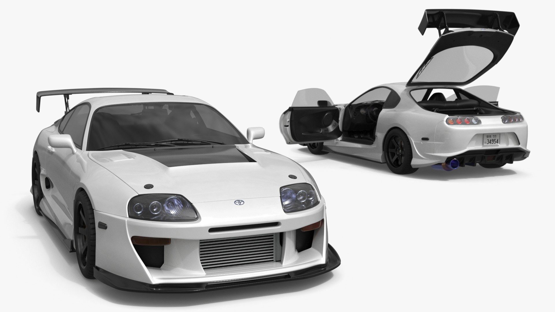3D Toyota Supra Mk4 Carbon Aero Kit White Rigged - TurboSquid 2443087