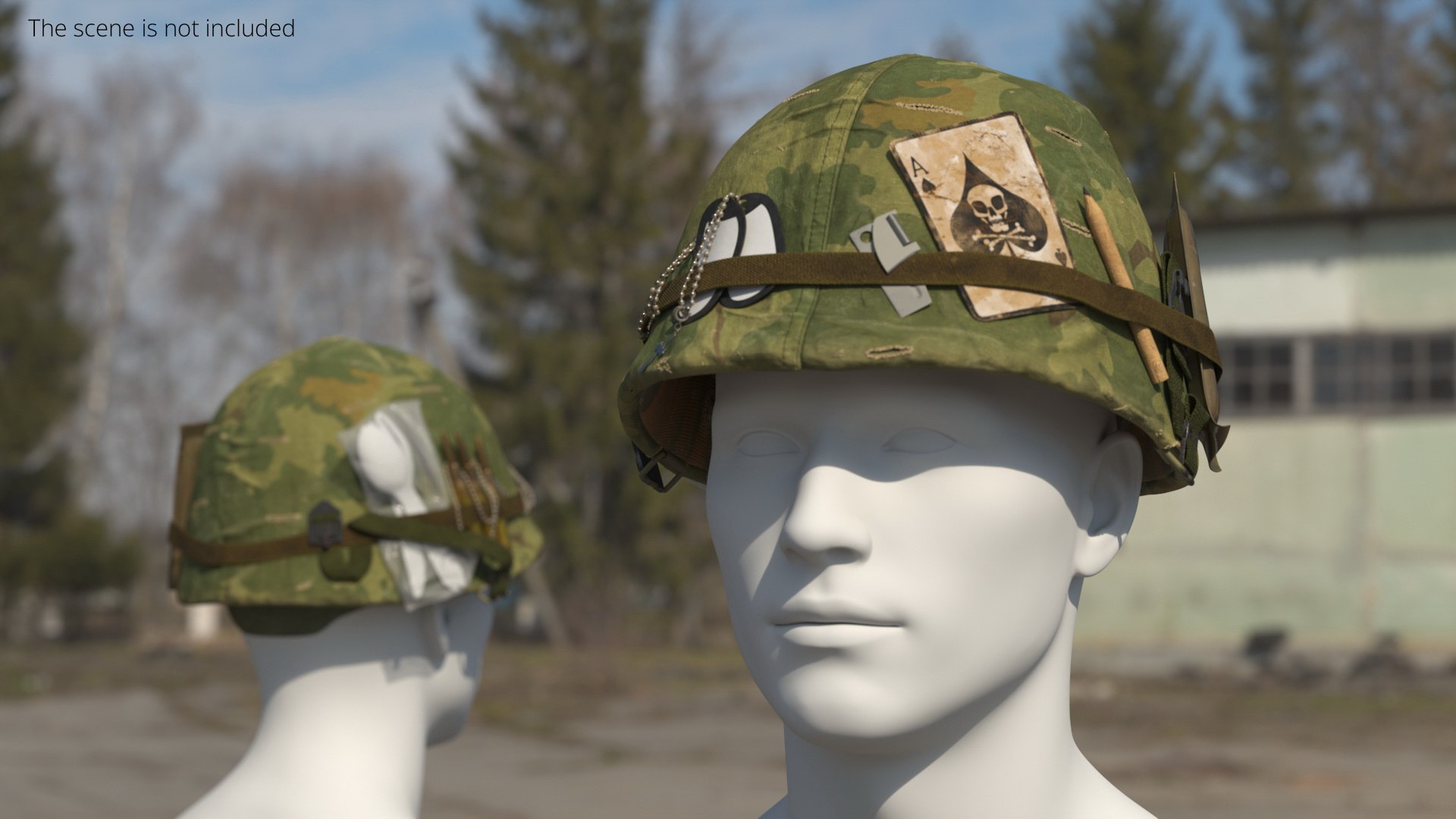 Vietnam War M1 Helmet On Mannequin Head 3D Model - TurboSquid 2515749