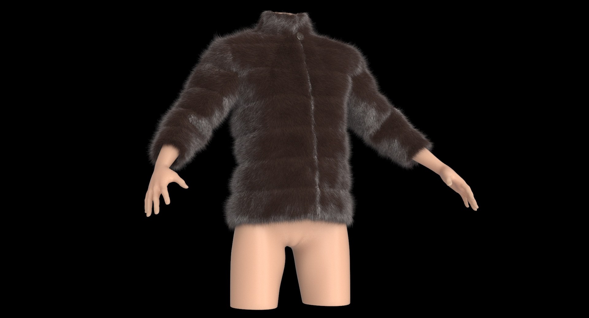 3d Fur Clothing Mannequin Model