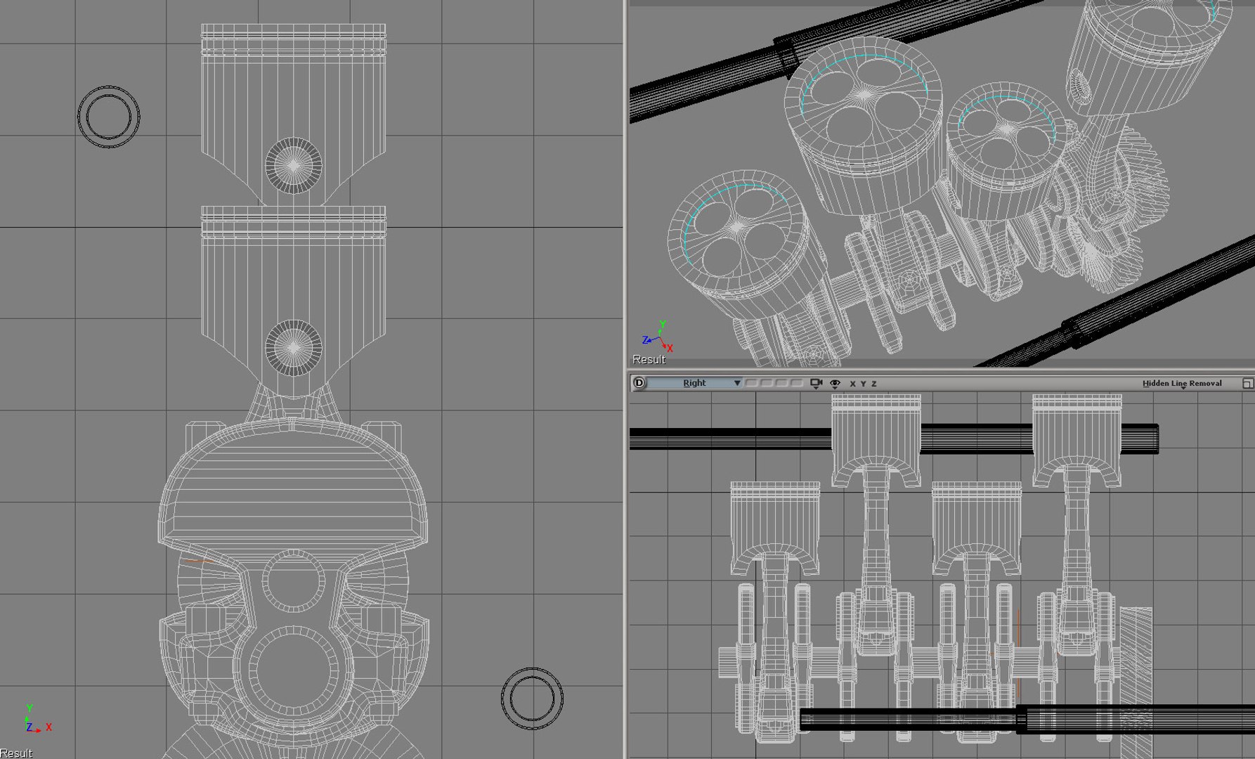 3d Model Pistons Cylinder Engine