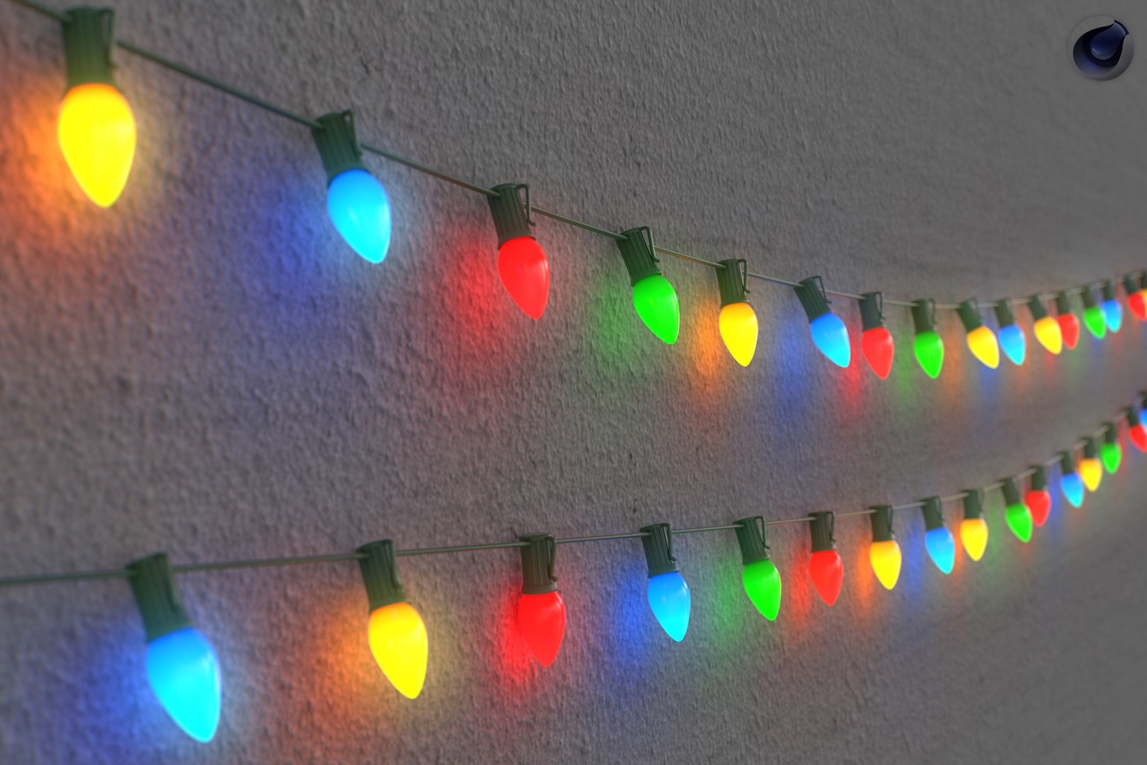 String Christmas Lights V6 3D Model - TurboSquid 1474257