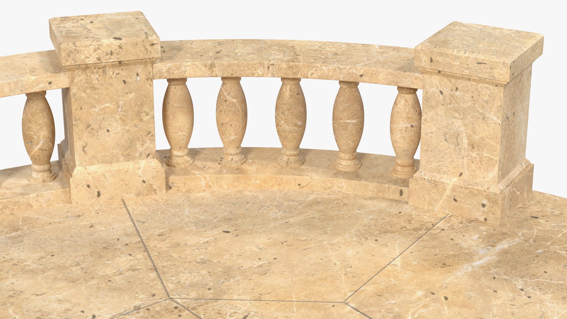 3D stone balustrade model - TurboSquid 1610829