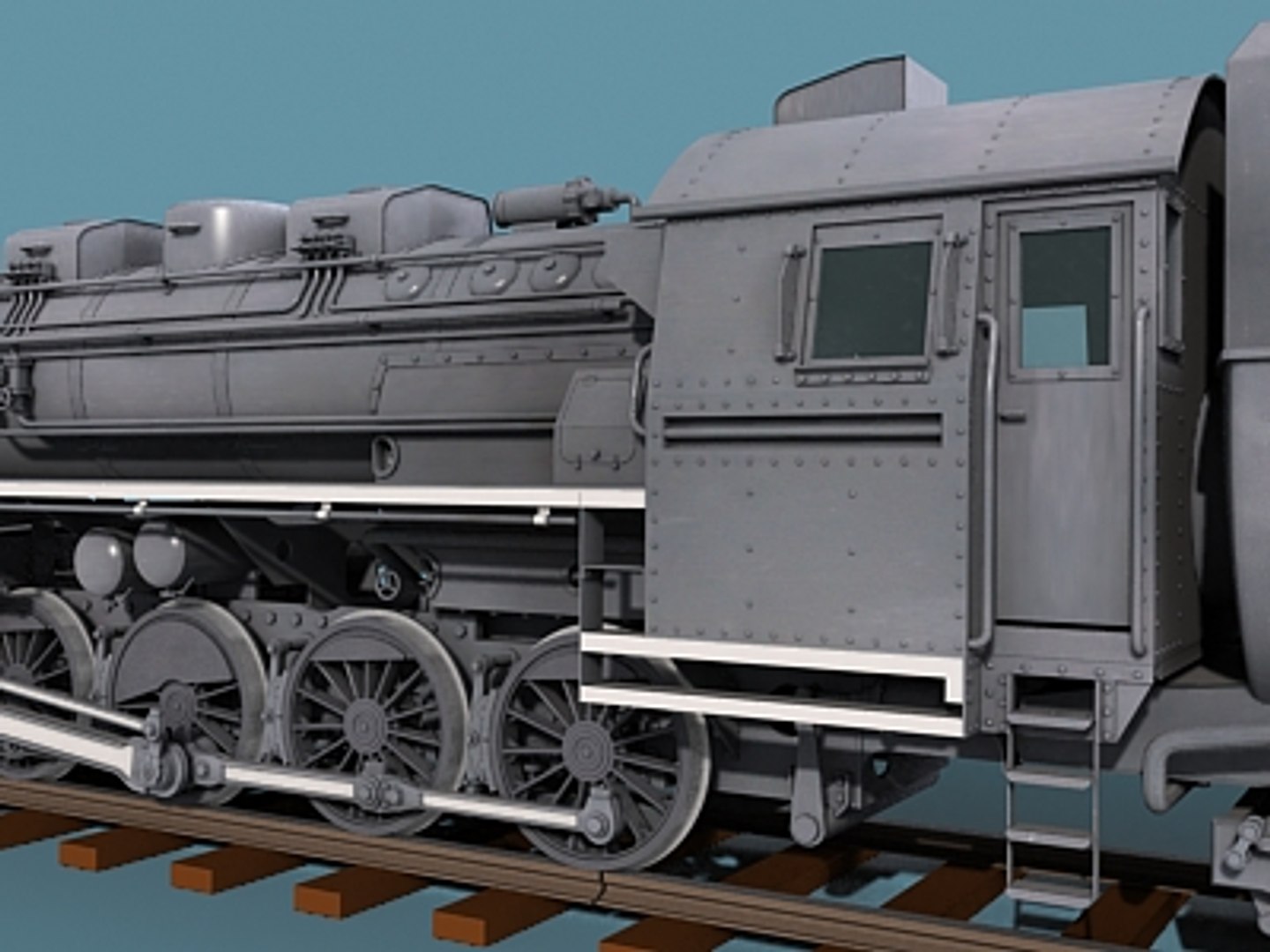 Baureiche Locomotive Br-52 Engine 3d Model