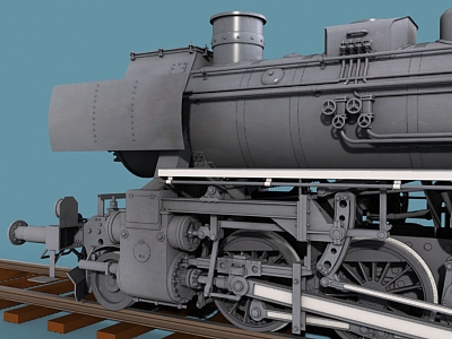 Baureiche Locomotive Br-52 Engine 3d Model