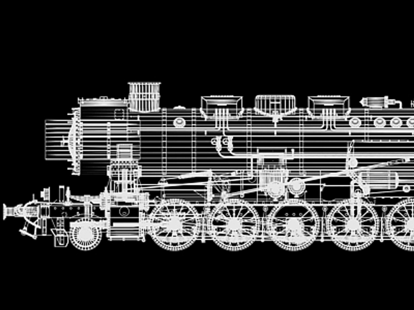 Baureiche Locomotive Br-52 Engine 3d Model