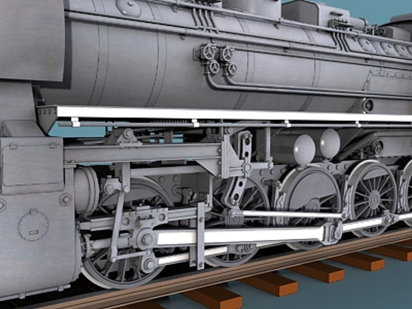 Baureiche Locomotive Br-52 Engine 3d Model
