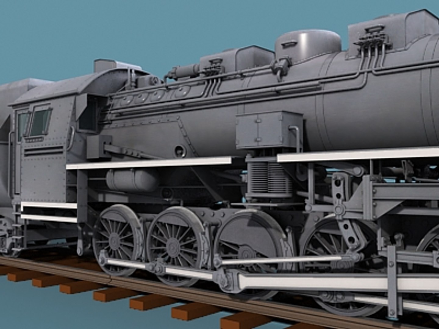 Baureiche Locomotive Br-52 Engine 3d Model